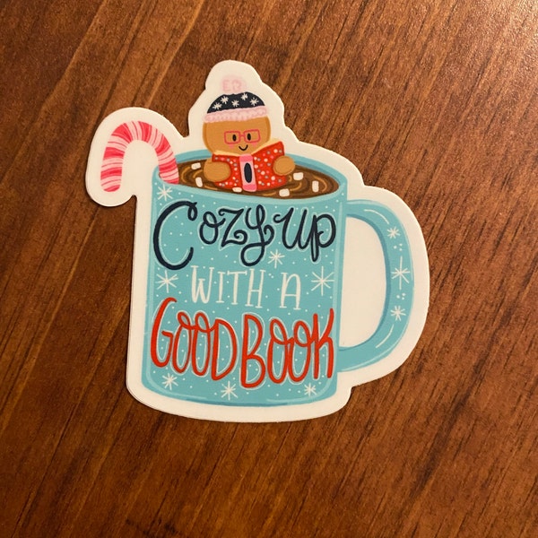 Cozy up With a Good Book Hot Cocoa Vinyl Sticker, Bookish Vinyl Decal ...