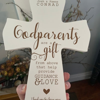 Personalized Godparents Cross Gift for Godparents, Baby Godparent ...