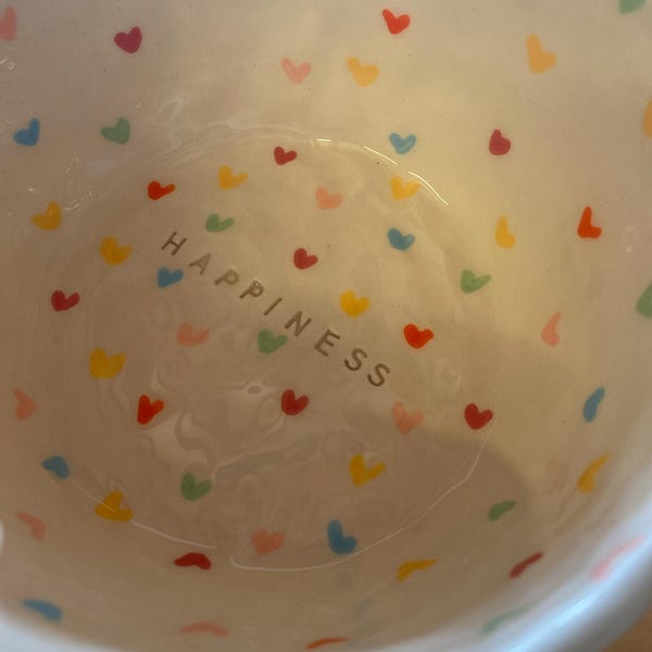 Happiness Colorful Handmade Ceramic Bowl, Whimsical Pottery Handbuild ...