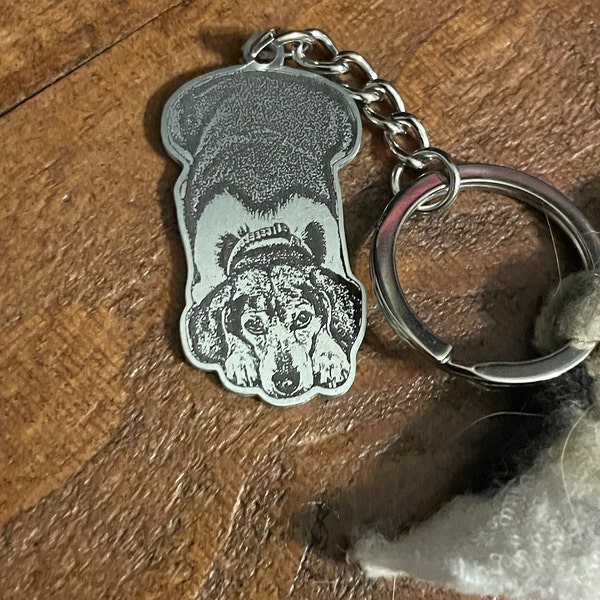Custom Dog Photo Keychain, Cat Picture Keychains, Personalized Engraved ...
