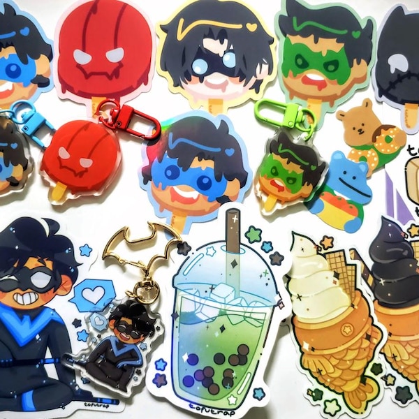 Nightwing 4 Sticker / 2 Double-sided Acrylic Charm - Etsy