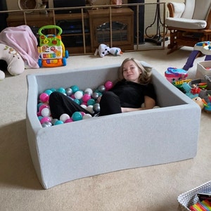 Large Square Ball Pit 400 Balls Included Gray, Pit Ball Kids, Pit Ball ...