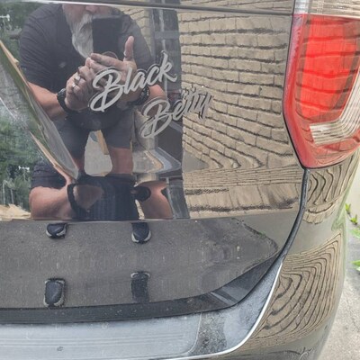 Custom Cursive Font Car Emblem Custom Colors Installs in Seconds 1.5 ...