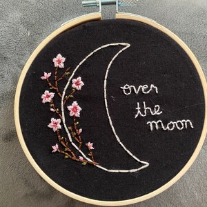 I Love You to the Moon and Back Embroidery Hoop Set Cute | Etsy