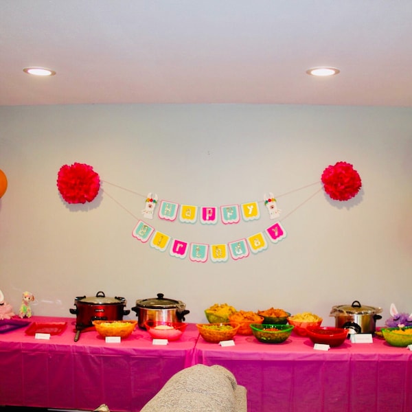 Llama Happy Birthday Banner, First Fiesta Banner, Llama Banner, Llama ...