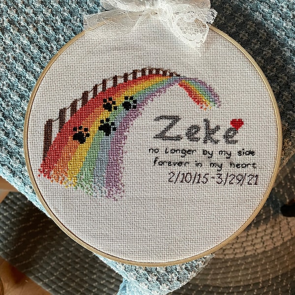 Personalised Rainbow Bridge Cross Stitch Pattern, Everything Included ...