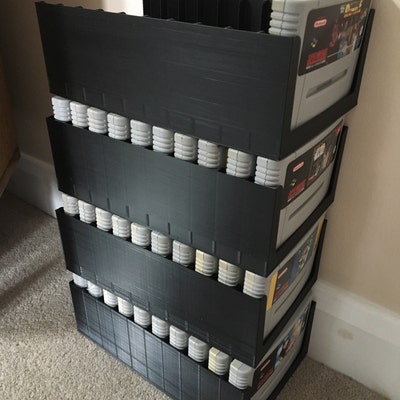 Super Nintendo SNES Game Cartridge Tray holds 10 Rack/stand/storage/box ...