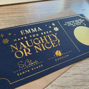Personalised Christmas Gold Foil Scratch Gift Voucher, Gold Foil ...