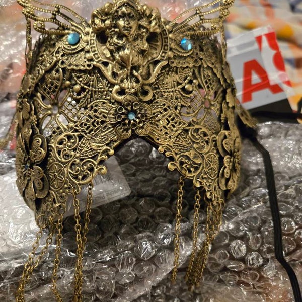 Wings Headpiece and Blind Mask, Gothic Crown, Gothic Headpiece ...