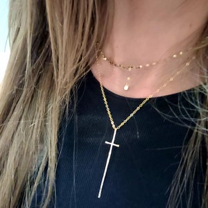 Modern Cross Necklace - Etsy