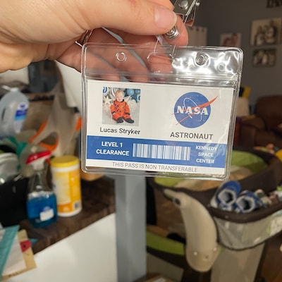 NASA Astronaut ID Badge Template , Name Badge, Space Astronaut Prop for ...
