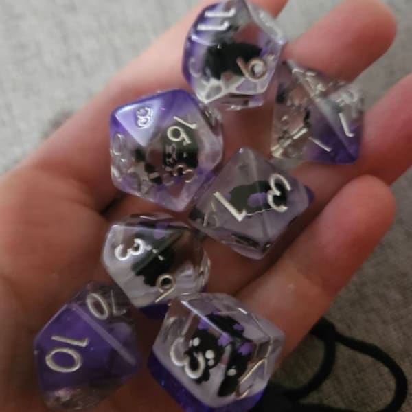 Beware !!! the Cats of Doom Dice Box and Dice Set - Dice Set With ...