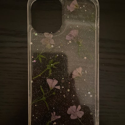 Handmade Genuine Pressed Real Dried Flower Purple&blue iPhone Case ...