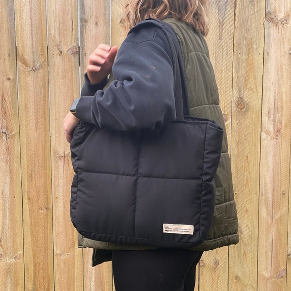 Quilted Waterproof Puffer Shoulder Bag, Quilted Puffer Bag, Winter ...