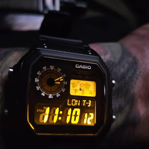 Mission Mods - Custom Casio AE1200 Hydro Blackout Digital Watch ...