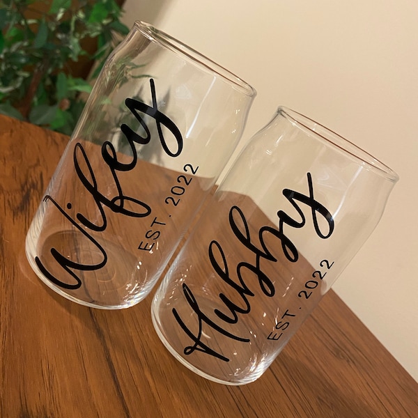 Mr. and Mrs. Cups, Hubby and Wifey Cups, Personalized Wedding Gift ...