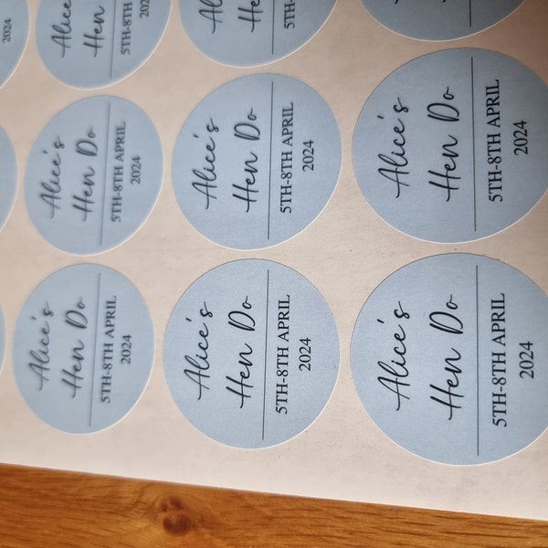 Blue Hen Party Stickers | Sticker Sheet 45mm Circles | Party Stickers ...