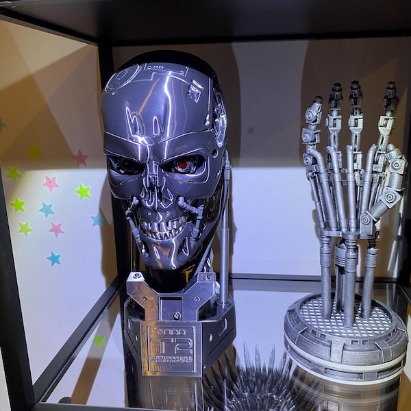 3d Print LED Terminator Head T800 T2 Bust Head Cosplay Prop Halloween ...