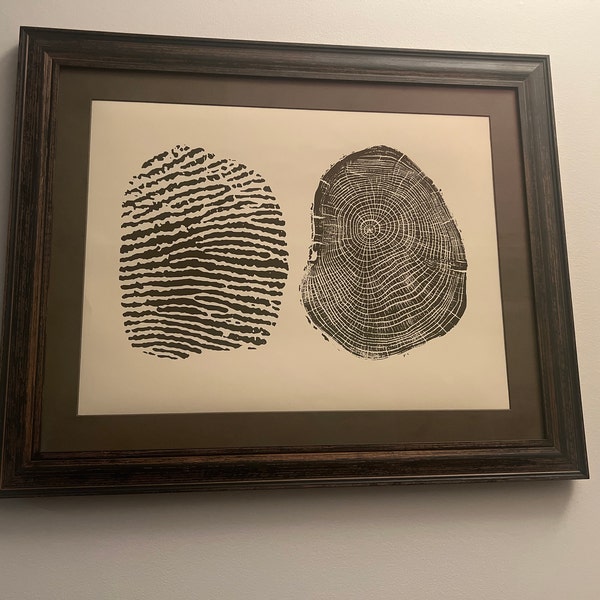 Personalized Fingerprint Tree Ring Art, Fingerprint Art, Tree Ring ...