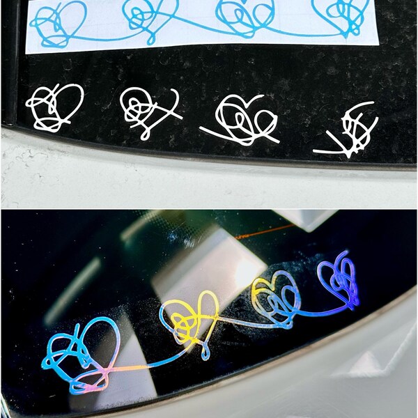BTS LY: Answer Hearts White Opal Holographic Decal Small BTS ...