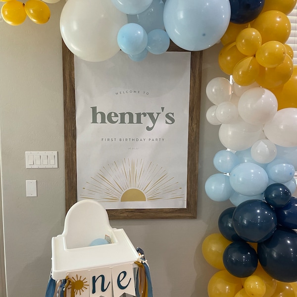 Boy Sunshine Banner, First Trip Around the Sun Theme, Sun High Chair ...