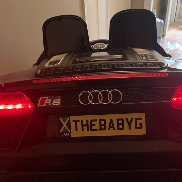Childrens Personalised Kids Number Plate Sticker Ride on Toy Cars ...