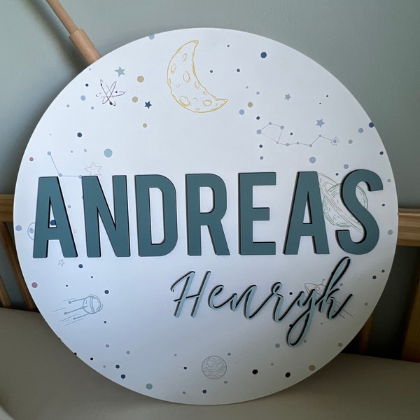 Outer Space Name Sign | Personalized | Baby Name Sign | Wood Sign ...
