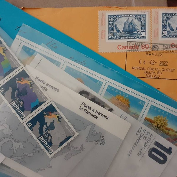 Used Assortment of 100 Vintage Canadian Postage Stamps Mostly From the ...