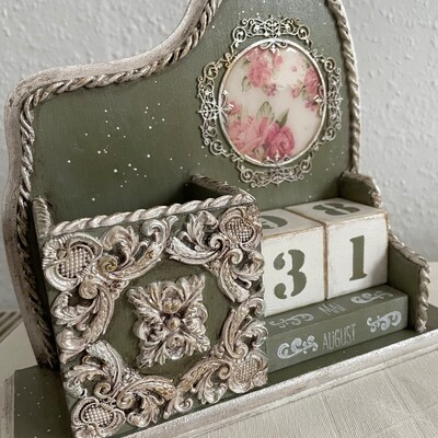 Vintage Tea Box, Tissue Box and Tray Tea Box With 9 Compartments Wooden ...