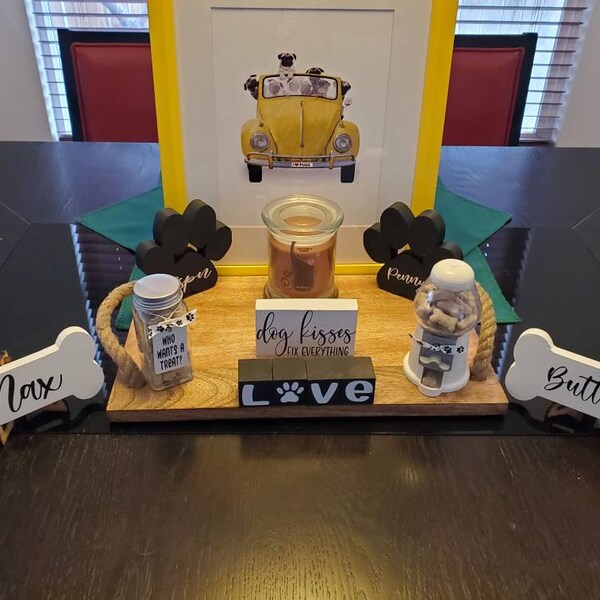 Dog Tiered Tray Decor, Tiered Tray Decor Bundle, Personalized Dog Decor ...