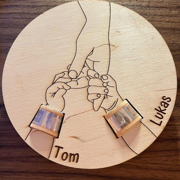 Newborn Baby Birth Hospital Bracelet Wristband Holder Laser Cut ...