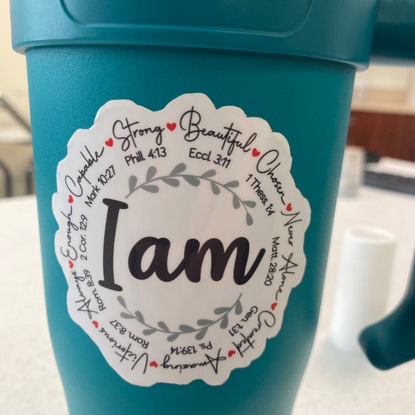 I Am Sticker, Affirmation Stickers, Clear Laptop Sticker, Water Bottle ...