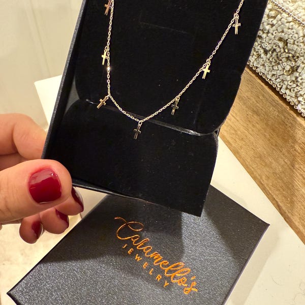 14K Solid Gold Cross Pendant, Dainty Religious Necklace as First ...