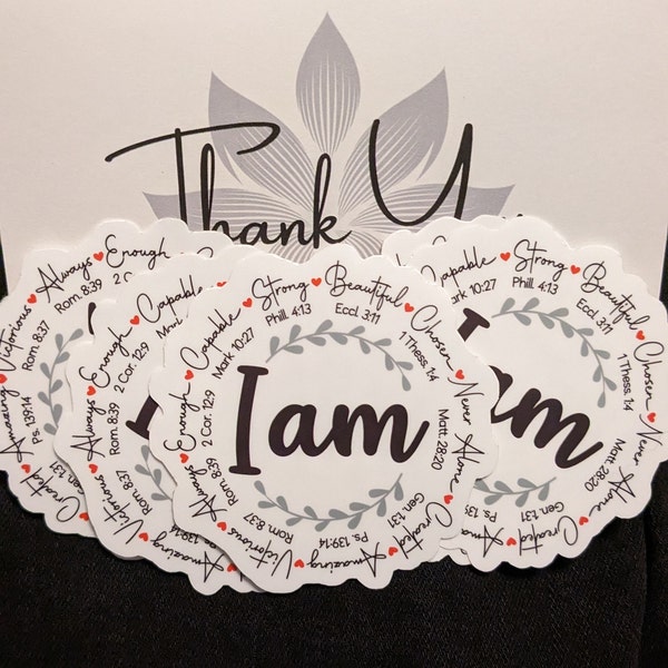I Am Sticker, Affirmation Stickers, Clear Laptop Sticker, Water Bottle ...