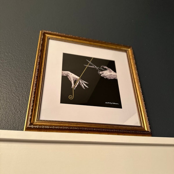 Thread of Life Ancient Greek Mythology Art Print, Gold Foil Embellished ...