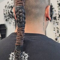 Ragnar Viking Warrior Battle Mohawk Leather Braid Hairpiece Viking Wig ...