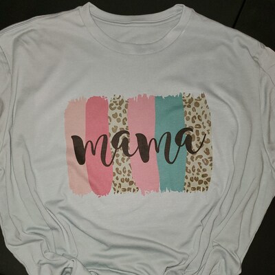 Pink Mint Leopard Brush Strokes Background Sublimation Design, Leopard ...
