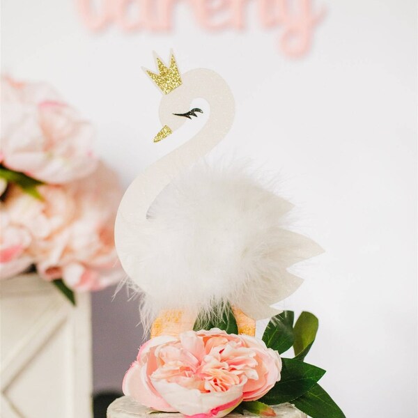 Swan Cake Topper| Swan Birthday| Baby Shower Cake Topper| Swan Party ...