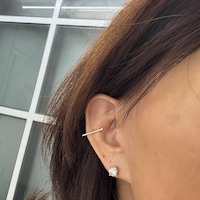 14k Solid Gold Micro CZ Triangle Internally Threaded Labret Stud ...