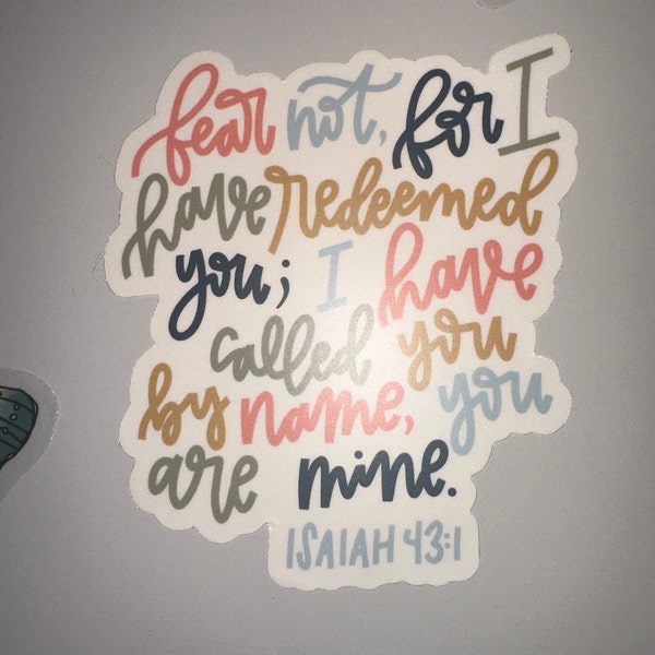 Isaiah 43:1 Bible Verse Sticker | Waterproof Christian Decal | Faith ...