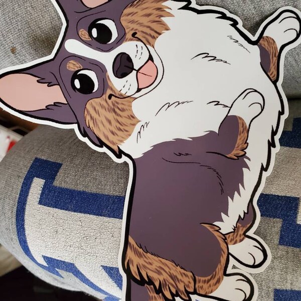Cardigan Corgi Sticker || Chibi Puppy Dog, Vinyl, Hand Drawn ...