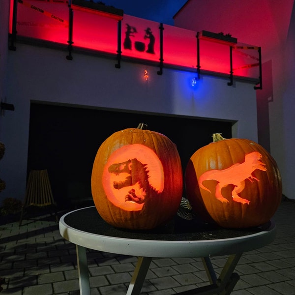 Dinosaur Pumpkin Stencils || Printable Dinosaur Pumpkin Carving ...