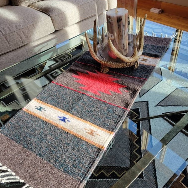 Zapotec Southwest Wool Table Runner / Wall Tapestry Measuring 72 X 16 ...