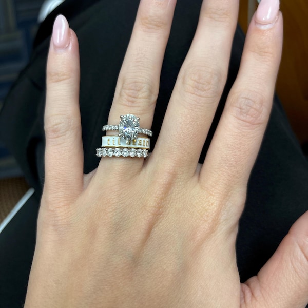 Til Death White Enamel Band, Personalized Band Ring, Promise Ring ...