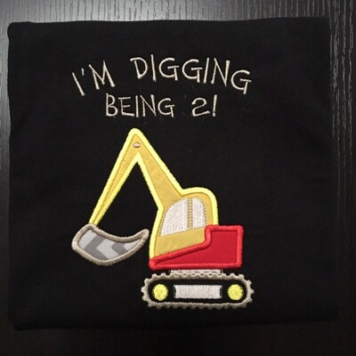 Excavator Digger Applique Design Construction Embroidery - Etsy