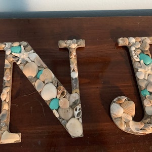 Shell Letters-beach Decor-custom Monograms-shell Name-coastal - Etsy