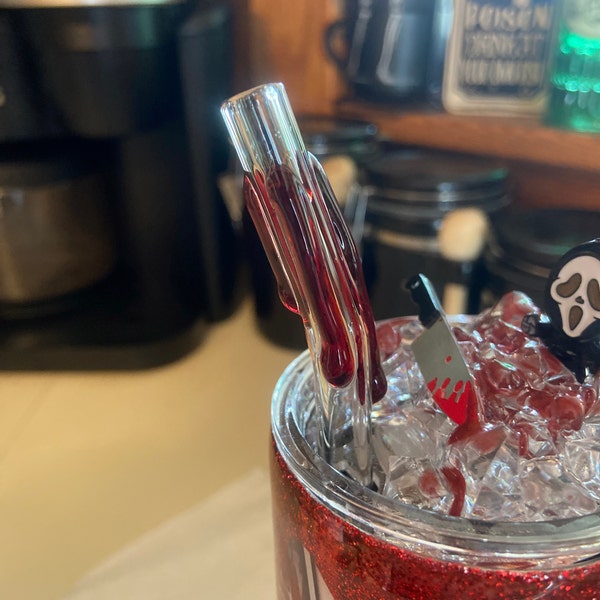 Blood Drips Glass Drinking Straw - Etsy