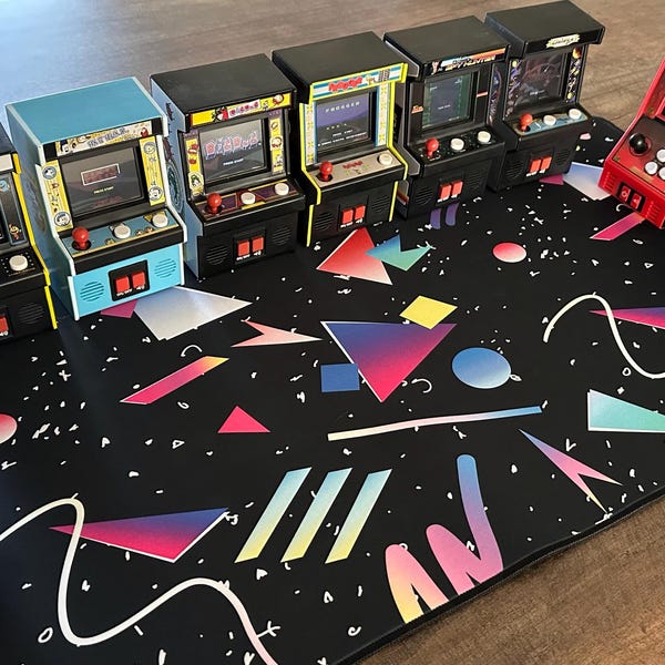 80S Arcade Carpet, Pixel Art Space Arcade Area Rug, Boys Game Room ...