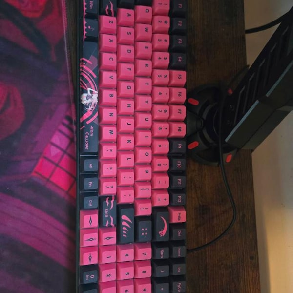Black White Cute Ghost English PBT 139 Keys Cherry Profile Keycaps Set ...