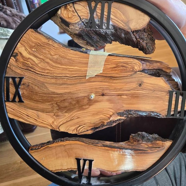 Big Wood and Metal Wall Clock, Wooden Wall Art, Made to Order Metal ...